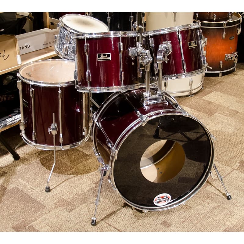 Used 90's Pearl Export 4 pc shell pack - wine red | Reverb