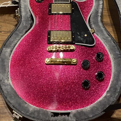 Gibson Les Paul Super Custom Butterfly Trans Pink Electric | Reverb
