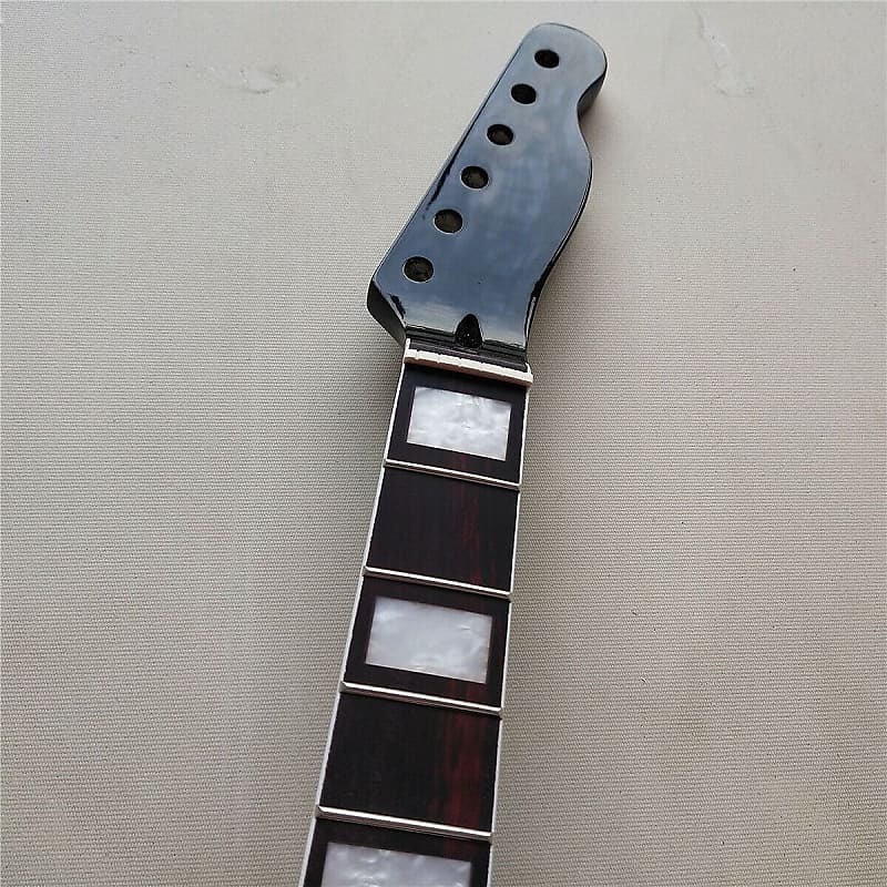 Black Tele Style Guitar Maple Wood Neck, 22 Frets Rosewood | Reverb