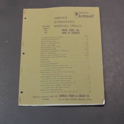 Kimball Organ Model Series 560 Service Schematics [Three Wave | Reverb