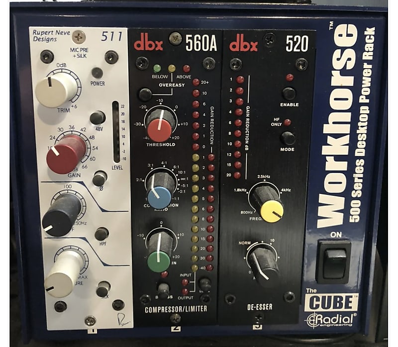 Radial Cube 3-Slot 500 Series with RND 511, DBX 560A & 520 | Reverb