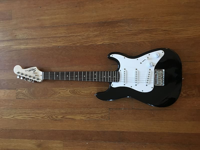 Mini Squier Strat - Black Finish | Reverb UK