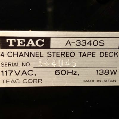 TEAC A-3340S - 4-track Reel to Reel Recorder (15ips /10.5" or | Reverb