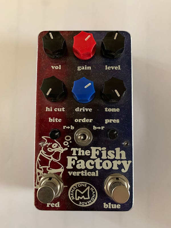 Menatone Fish Factory Vertical 2 Channel Dual Overdrive Red | Reverb