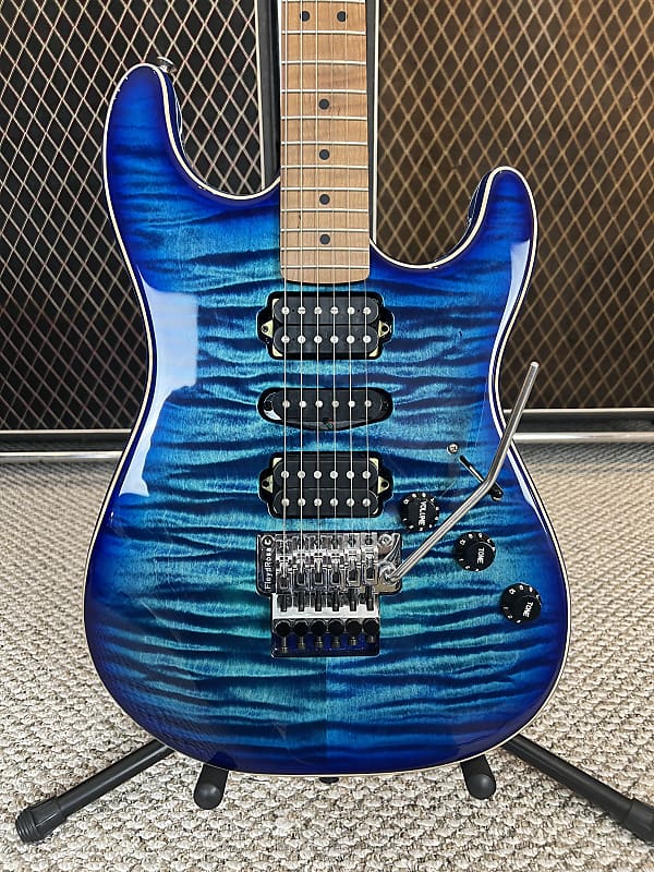 Warmoth Strat - Aaaaa Blue Flame Maple | Reverb