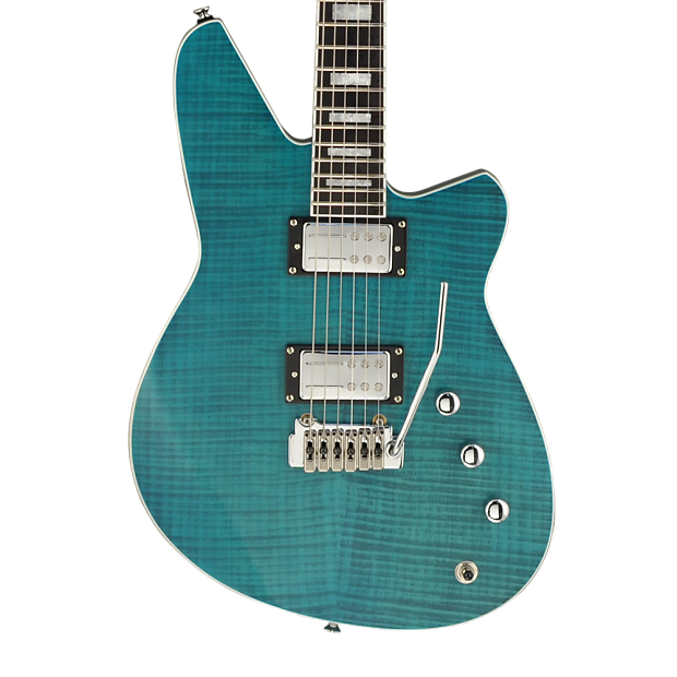 Reverend Bayonet Electric Guitar - Satin Turqoise Flame Maple | Reverb