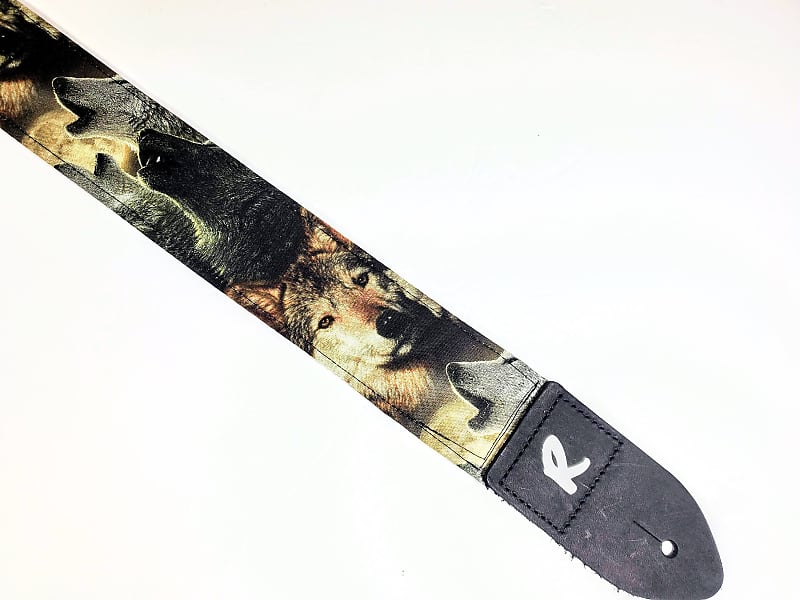 Wolf Guitar Strap-Majestic Wolf Guitar Strap- Loan Wolf | Reverb