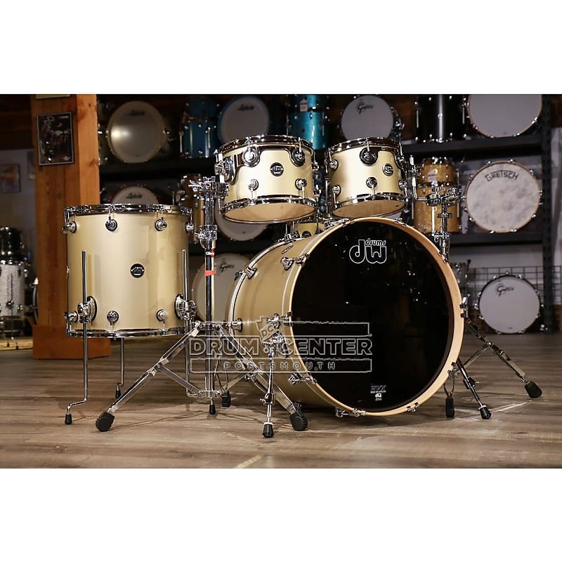 DW Performance 5pc Drum Set 22/10/12/16/14 Hard Satin Gold | Reverb