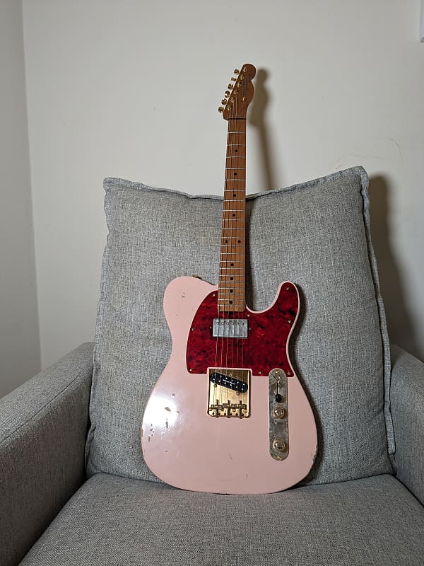 Shell Pink Partscaster Tele w. Fender Roasted Maple Neck | Reverb