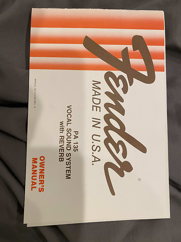 Fender PA135 Original Owners Manual & Schematic 1978 - Paper | Reverb