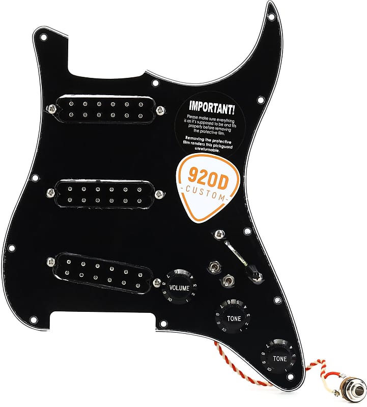 920D Custom Stratocaster Polyphonic Loaded Pickguard - Black | Reverb