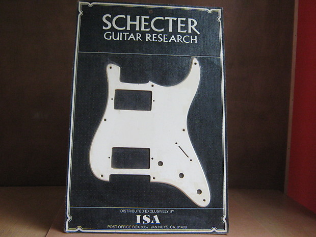 Schecter Strat HH pickguard NOS! '80 White / Wheat | Reverb