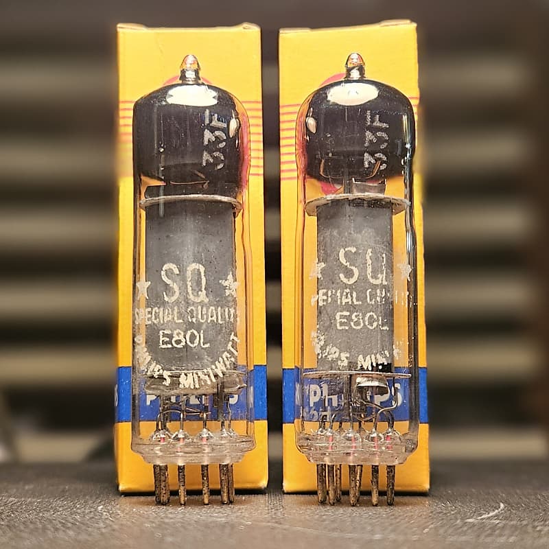 Matched Pair Philips Miniwatt E80L Tubes - Pinched Waist D | Reverb