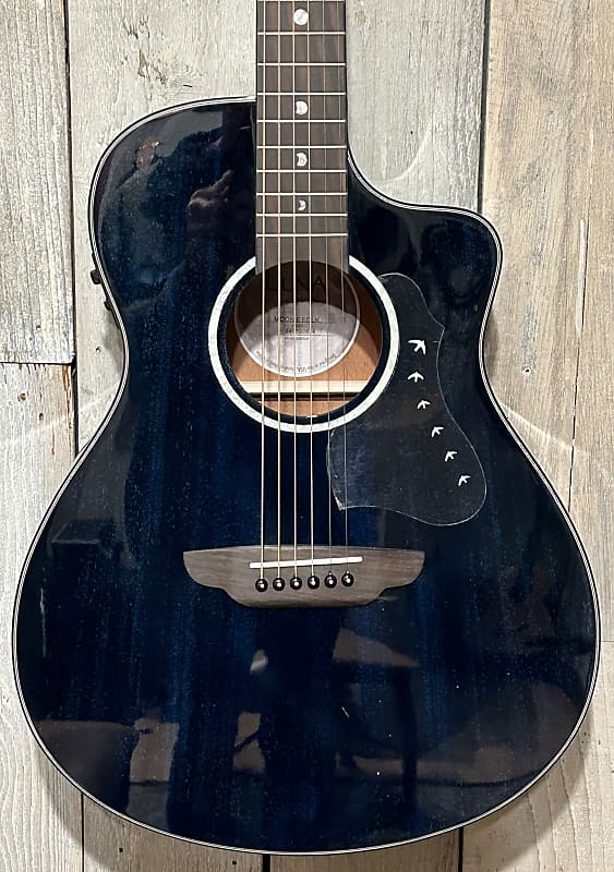 2024 Luna Moonbird Folk Acoustic/Electric Midnight Blue, | Reverb