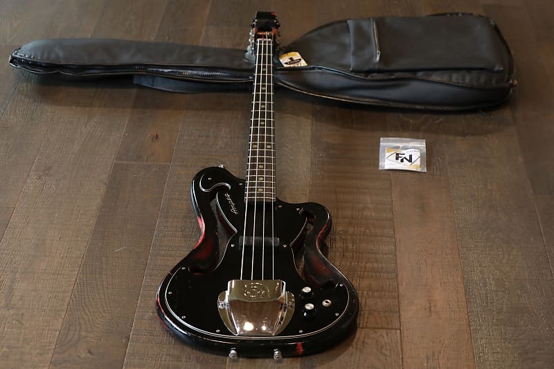 Vintage! 1960’s Ampeg AMB-1 4-String Bass Guitar Black + Gig | Reverb
