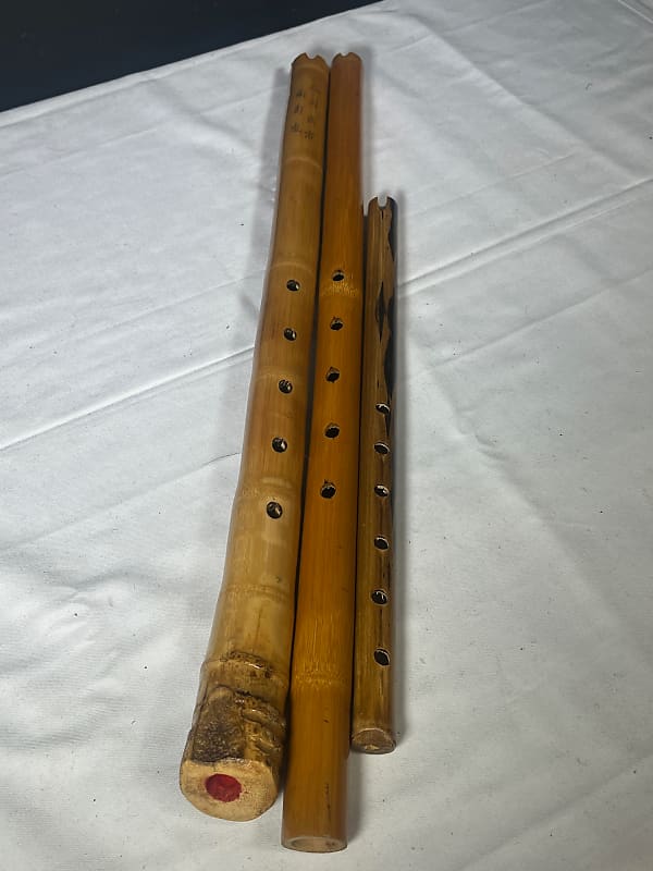 Bamboo Wind Instrument Lot, Peruvian Quena, Nanxaio Flute and | Reverb