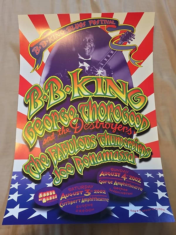 BB King House of Blues 2002 Concert Poster George Thorogood | Reverb
