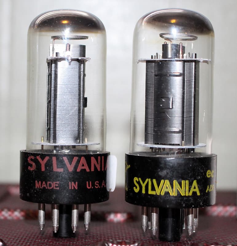 SYLVANIA 6V6GTA 6V6GT VT107 TIGHT MATCH PAIR BLACK PLATE | Reverb