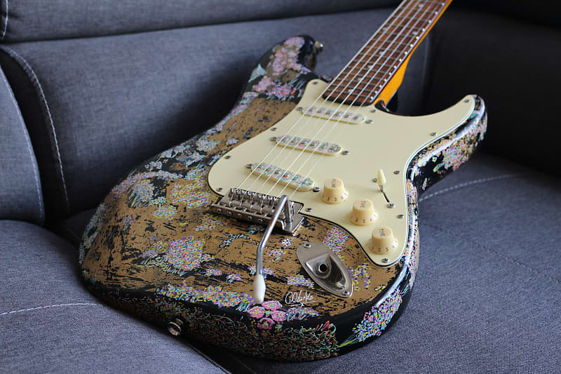 Strat Partscaster Custom Artwork (one off, unique) | Reverb