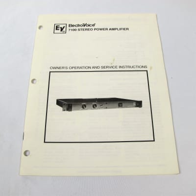 Electro-Voice EV 7100 Stereo Power Amplifier | Reverb