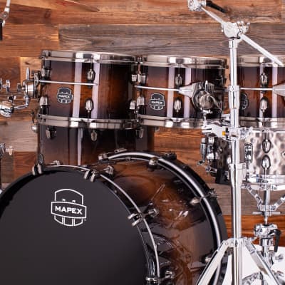 MAPEX SATURN EVOLUTION MAPLE / WALNUT 5 PIECE DRUM KIT, | Reverb UK