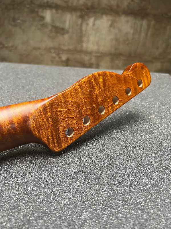 Rustic Brown Flamed Maple Tele Style Neck C Shape Satin 9.5 | Reverb