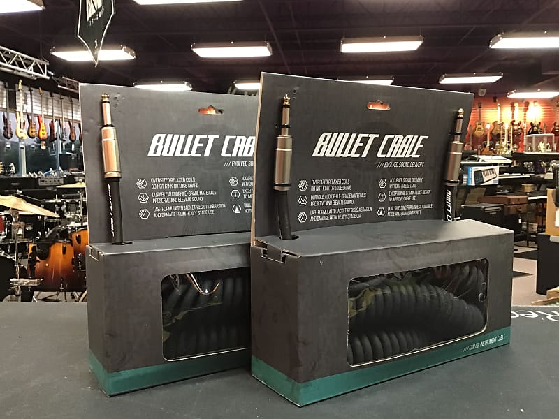 Bullet Cable BC-30CC 30 Foot Coil Cable Pair! Black | Reverb