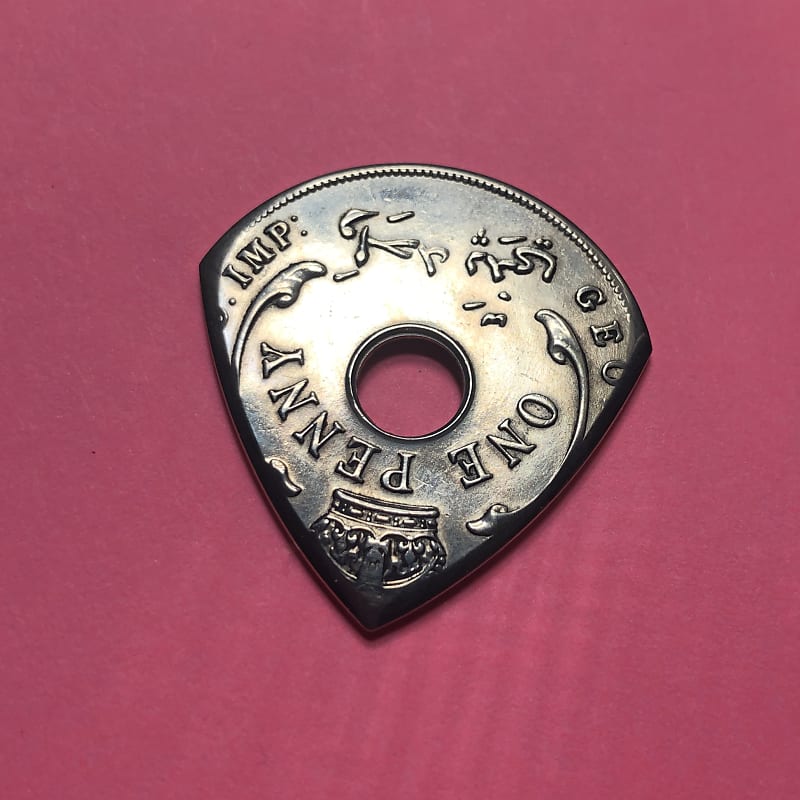 Handmade Guitar Plectrum West African 1941 One Penny Coin | Reverb