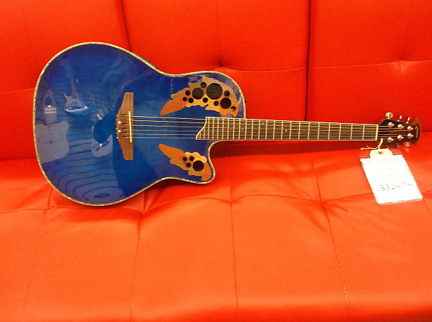 Ovation Celebrity Deluxe CC44 2015 Blue Quilt | Reverb