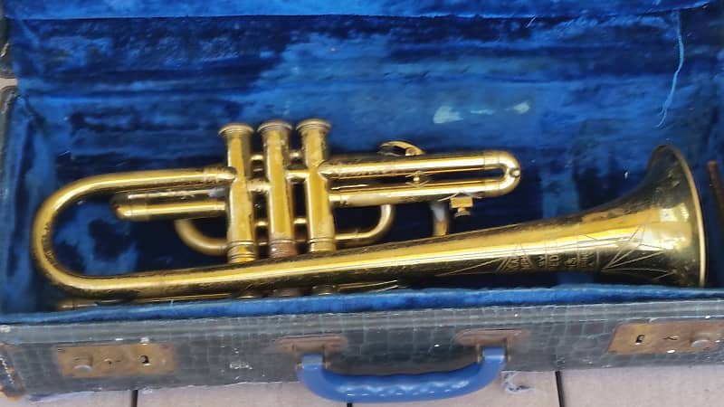 Harry Pedler American Triumph Cornet gold finish fair | Reverb