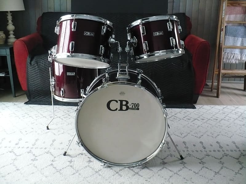 1979 CB 700 Percussion 4-Piece Shell Pack Metallic Red | Reverb