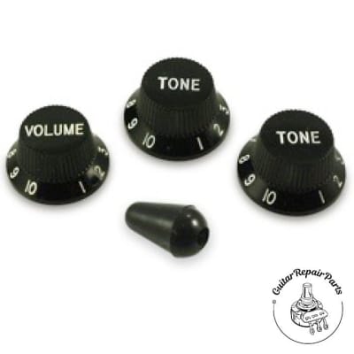 Plastic Strat Knobs and Switch Tip, Fits Course-Splined | Reverb
