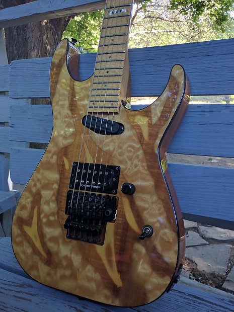ESP M-II Deluxe Custom Shop Wood Swirl | Reverb
