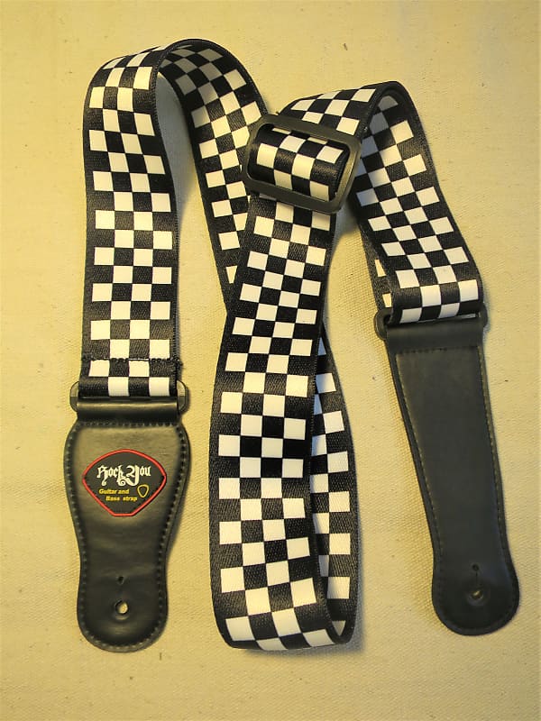 Rock You Guitar and Bass Strap - Black and White Checkers | Reverb