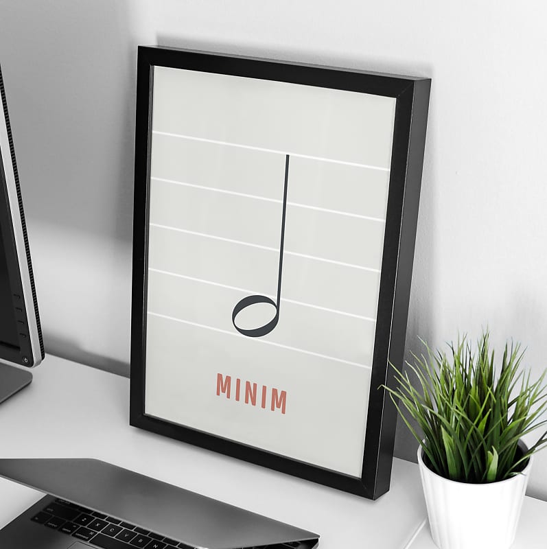 Minim Note Print - Music Theory Poster, Half Note, | Reverb Canada