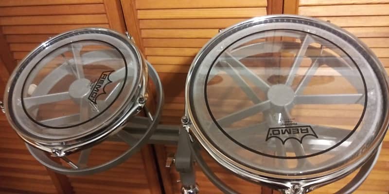 Rototom 8" and 10" roto toms with stand, remo pinstripes | Reverb