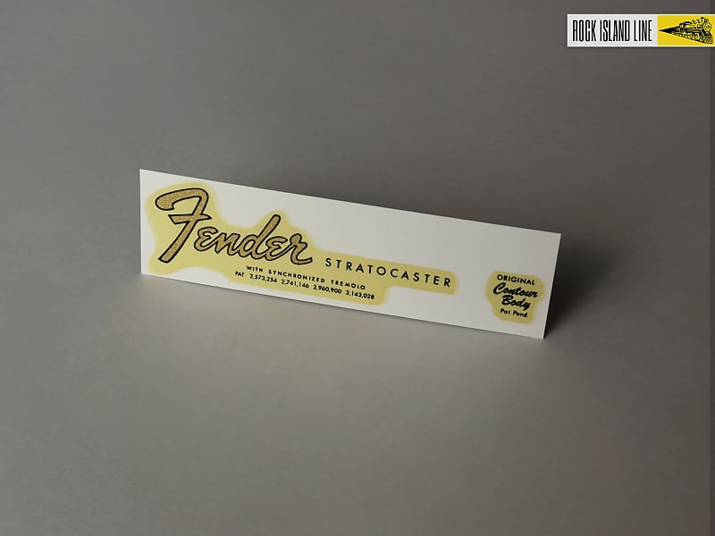 NOS Fender Stratocaster Transition Logo Waterslide Silk | Reverb