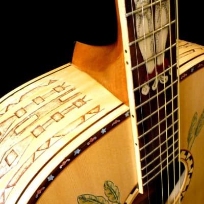 Blueberry Handmade Jumbo Acoustic Guitar Native Motif | Reverb Canada