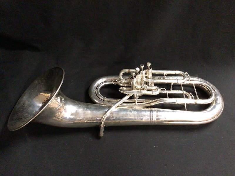 King 1965-70 Silver 4 Valve Front Facing Baritone Serial# | Reverb