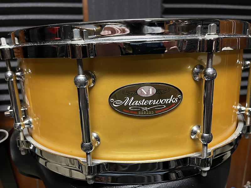 pearl masterworks 5.5X14 12.5MM Thick Birch And Maple Snare | Reverb