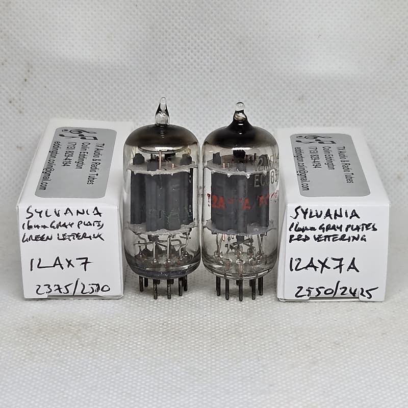 Sylvania 12AX7/A Gray Plate Matched (6.8%) Pair NOS ECC83 | Reverb
