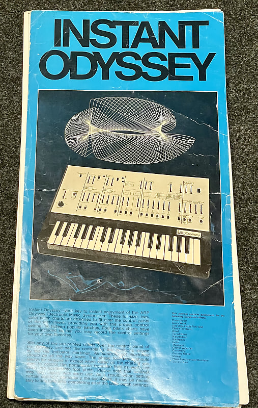 Instant Odyssey Patch Charts for 2800 Odyssey | Reverb