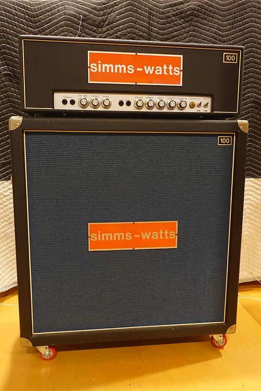 Simms Watts 100 Watt Head and matching 4x12 100 cabinet, | Reverb