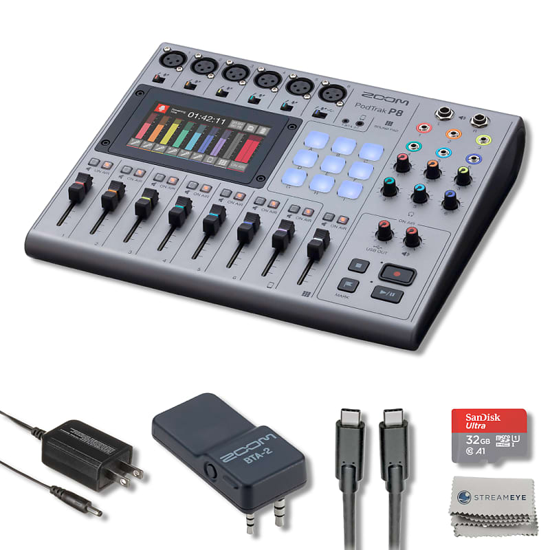 Zoom PodTrak P8 Podcast Equipment Bundle with Zoom BTA-2 | Reverb