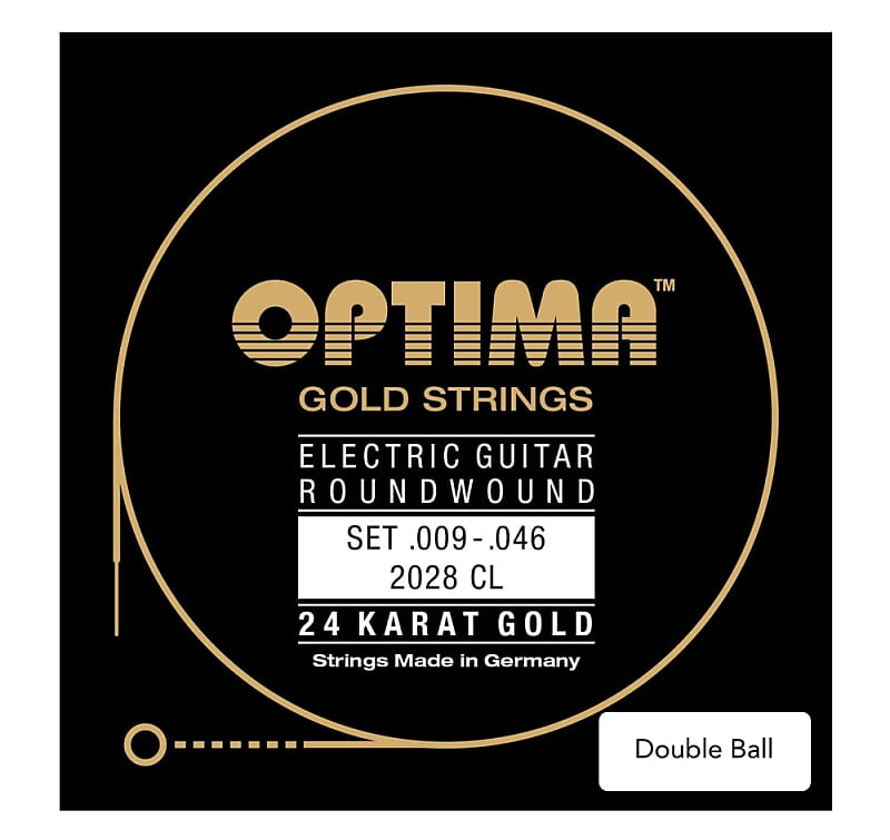 Optima 24K Gold Electric Guitar Strings 2028 CL Gauges 9-46 | Reverb