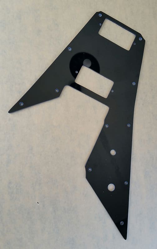 Aftermarket black single ply plexiglass pickguard to fit | Reverb