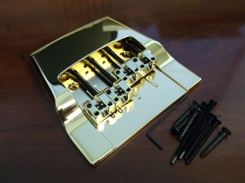 Hipshot Aluminum Bridge For Rickenbacker Bass - GOLD, | Reverb