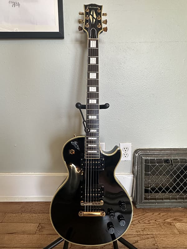 1990s Edwards by ESP E-LP-95C - Les Paul Ebony with Split | Reverb