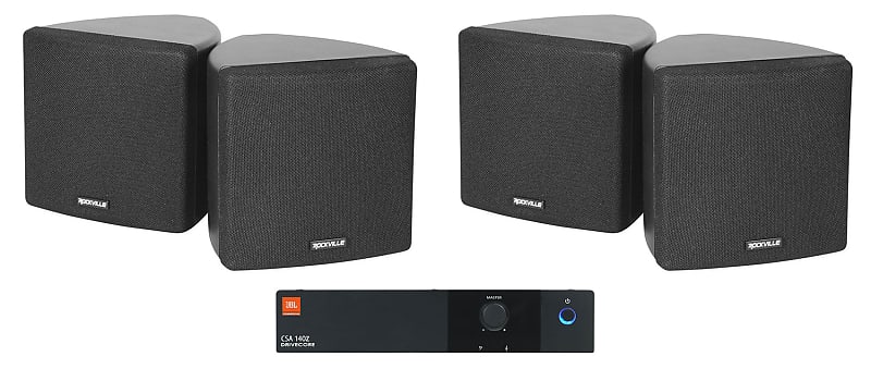 JBL CSA 140Z Commercial 70v Amplifier Amp+(4) 3.5" Black Cube | Reverb