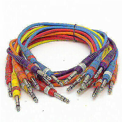 10 PACK 3' TRS 1/4" Colored Patch Cables - multi colors | Reverb